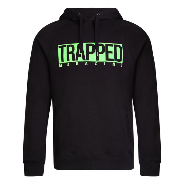 Slime Green Classic Box Logo Hoodie - Black – Trapped Merch